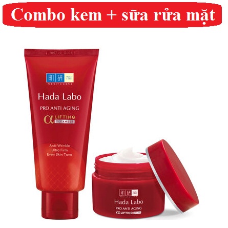 Hada Labo cosmetic Combo red Anti-Aging skin cream 50g + Hada Labo Pro ...