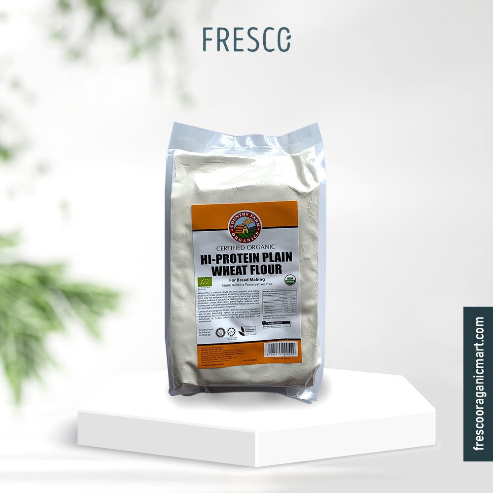 Country Farm Organic Hi-Protein Plain Wheat Flour - 900g (Orange ...