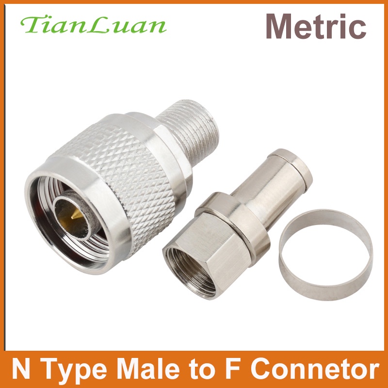 N to F Coax Adapter N Type Male to F Type Female Metric RF Coaxial ...