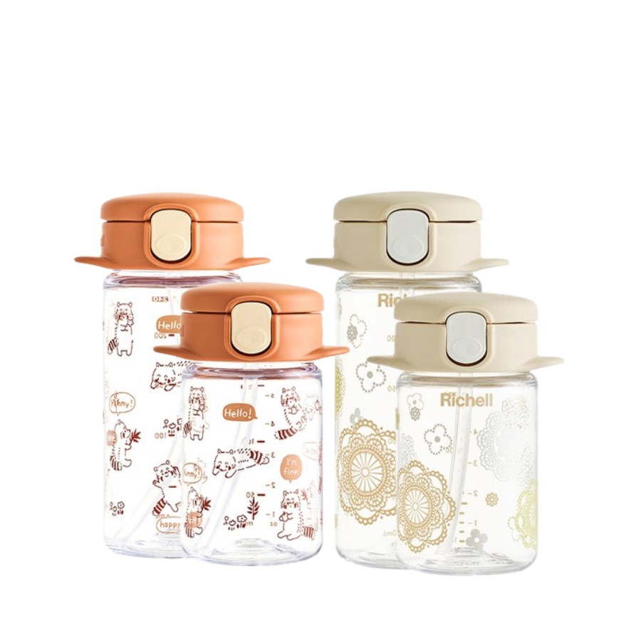 Richell AQ Slim Straw Bottle Mug R 240ml | Shopee Malaysia