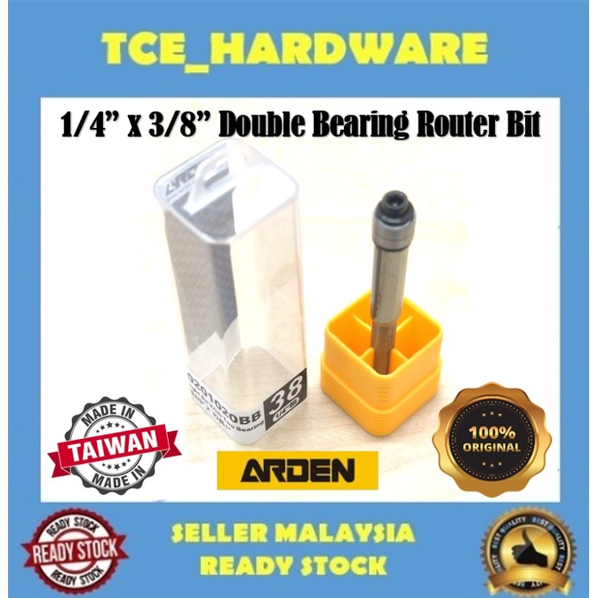 Arden Router Bit 1/4 X 3/8 Double Bearing #38 Arden Made In Taiwan ...