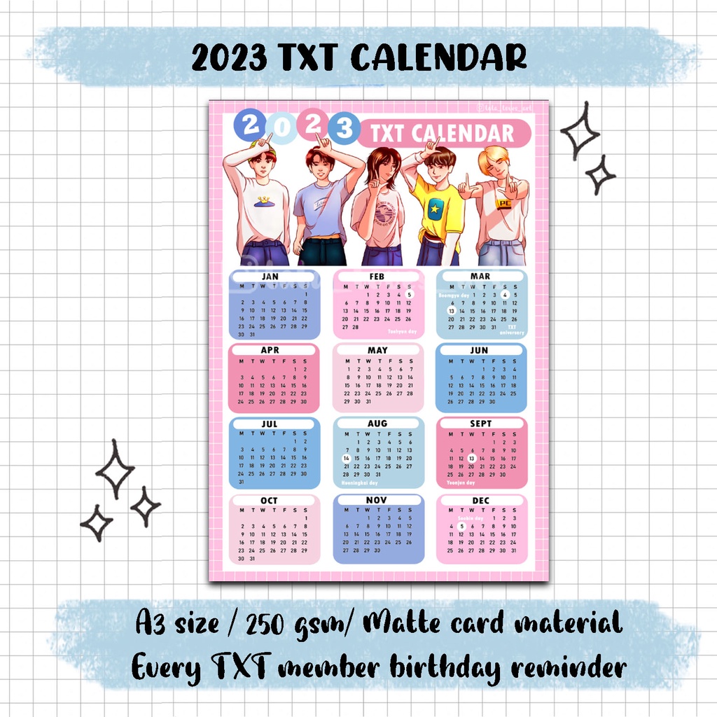 2023 TXT POSTER WALL CALENDAR | Shopee Malaysia