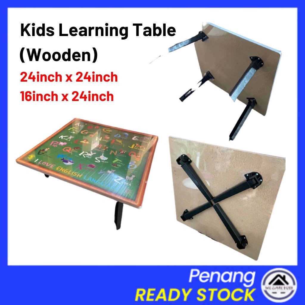 Kids Learning Table Foldable Wooden Table Meja Belajar Budak ...