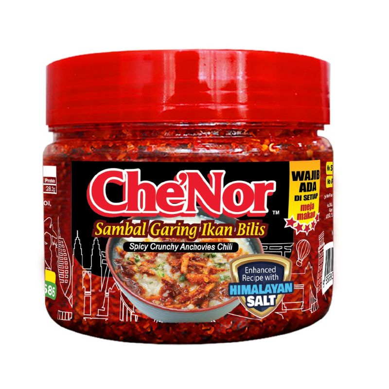 Che Nor Sambal Garing Ikan Bilis 160gram Tempe super spicy triple ...