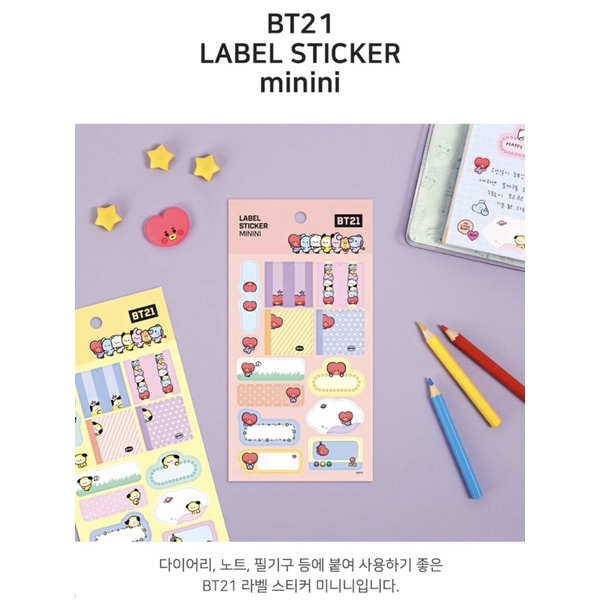 BT21 Label Sticker Minini From LINE Friends Korean | Shopee Malaysia