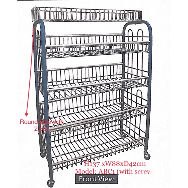 5 tingkat rak baju (kosong)dan pinggan/multi purpose rack/rak roti/rak ...