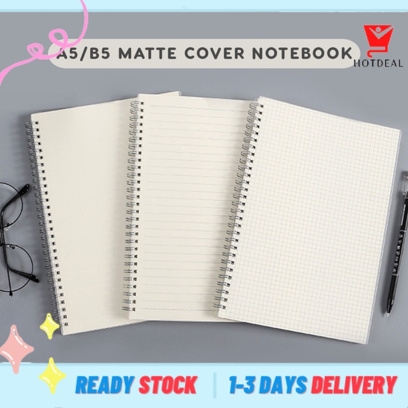 Buku Nota A5/B5 | Notebook Clear Frosted Spiral Coil Binding Journal A5 ...