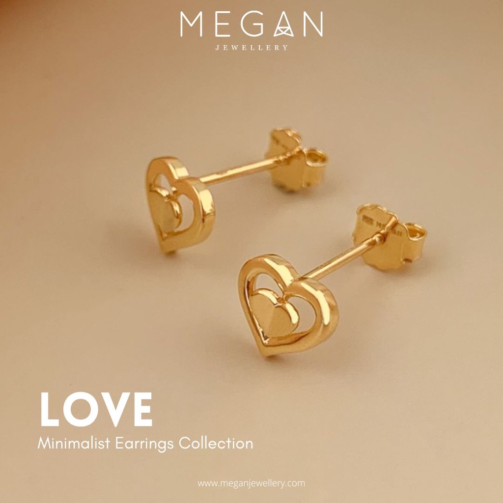 Megan Jewellery Minimalist Earring Collection Emas 916 | Shopee Malaysia