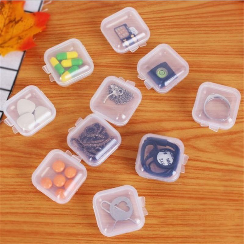 Transparent Plastic Small Square Box Mini Box Wiith Cover Small Plastic ...