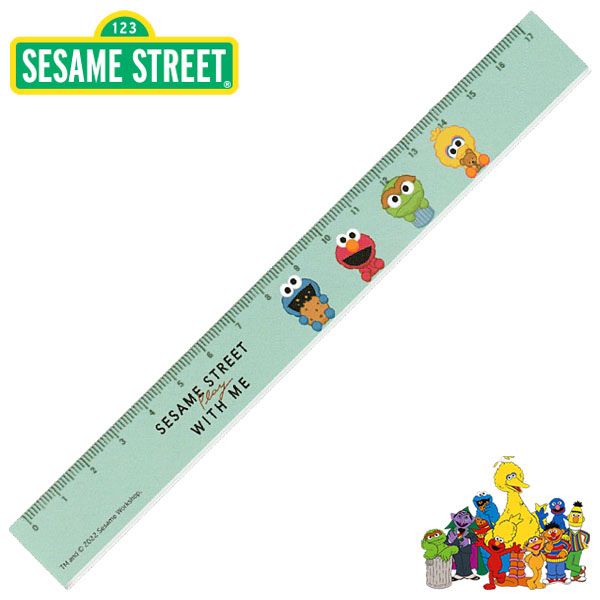 Ruler 17cm Sesame Street Elmo Cookie Monster Oscar the Grouch Big Bird ...