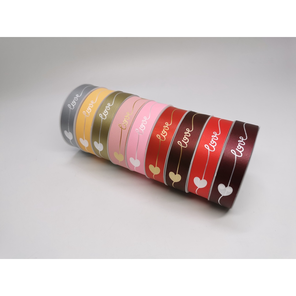 Double Sided Love PP Ribbon Flower Bouquet Gift Wrapper Ribbon (3cm x ...