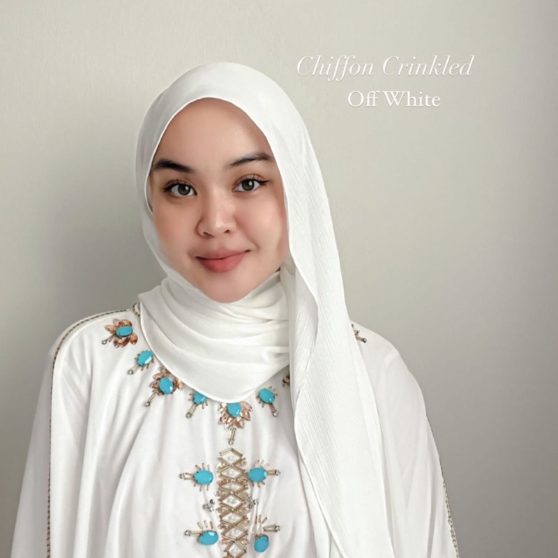 SALE !Ironless Shawl Soft Chiffon Crinkle End curve | Shopee Malaysia