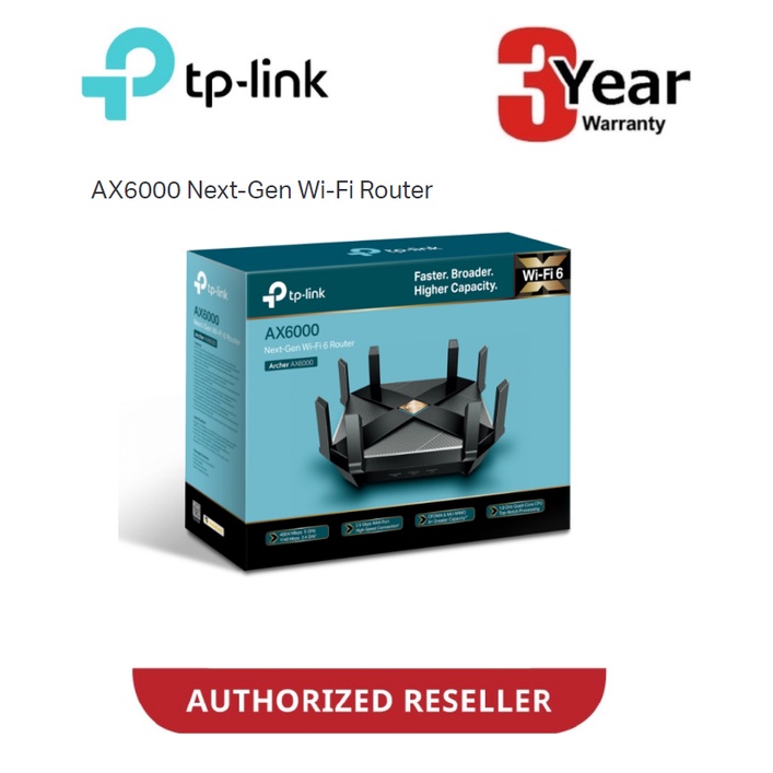 TP-Link Archer AX6000 WiFi 6 Gigabit Wireless AX Router With Homecare ...