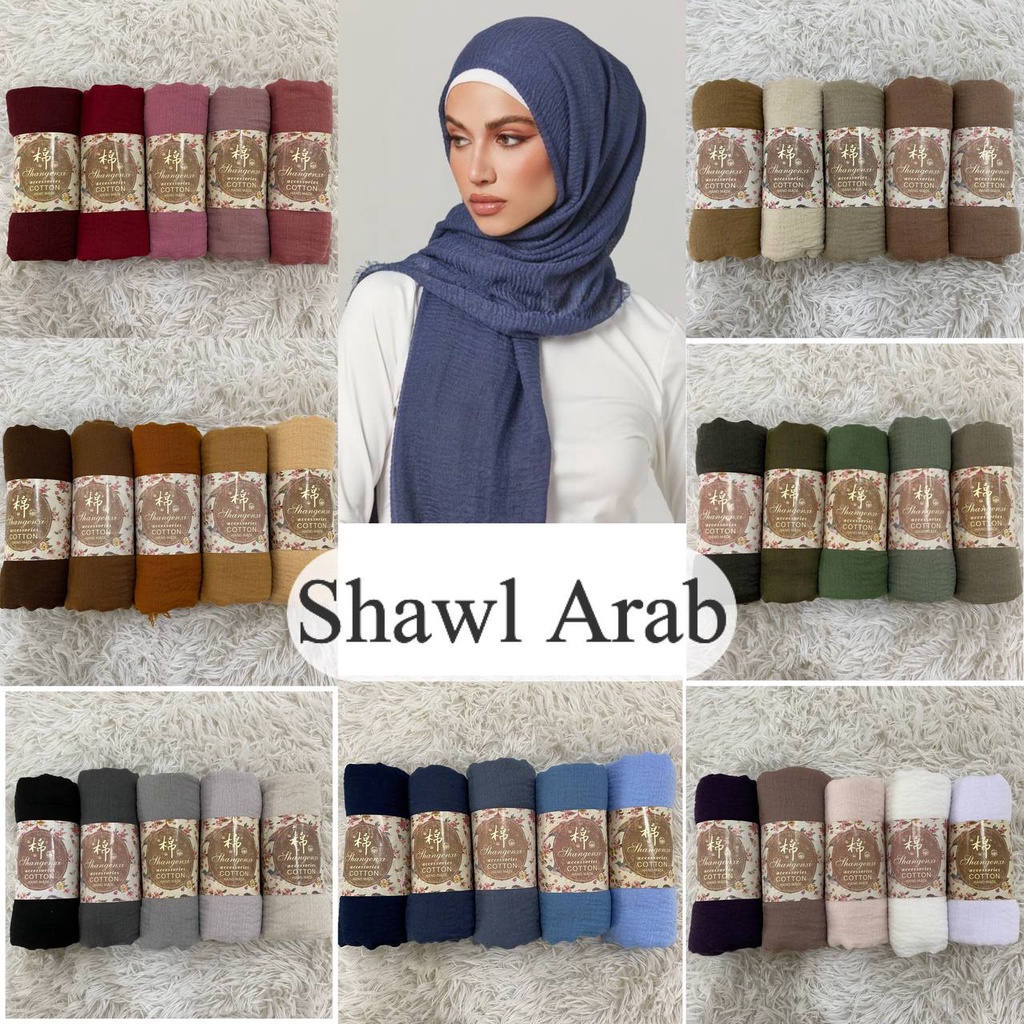 SHAWL ARAB FRINGE SHAWL SHAWL COTTON IRONLESS SHAWL NEGRO | Shopee Malaysia
