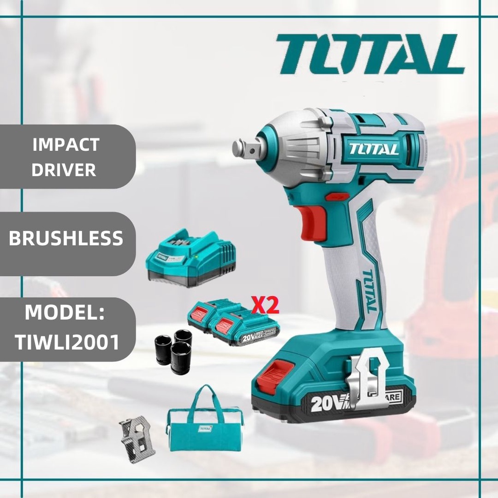 20V(2BTY) TOTAL LI-ION IMPACT WRENCH (BRUSHLESS) TIWLI2001 | Shopee ...