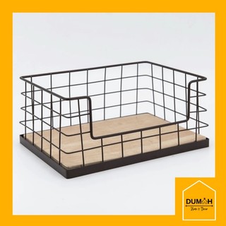 Bakul Besi Bertingkat Stackable Iron Storage Basket with Wooden Base ...