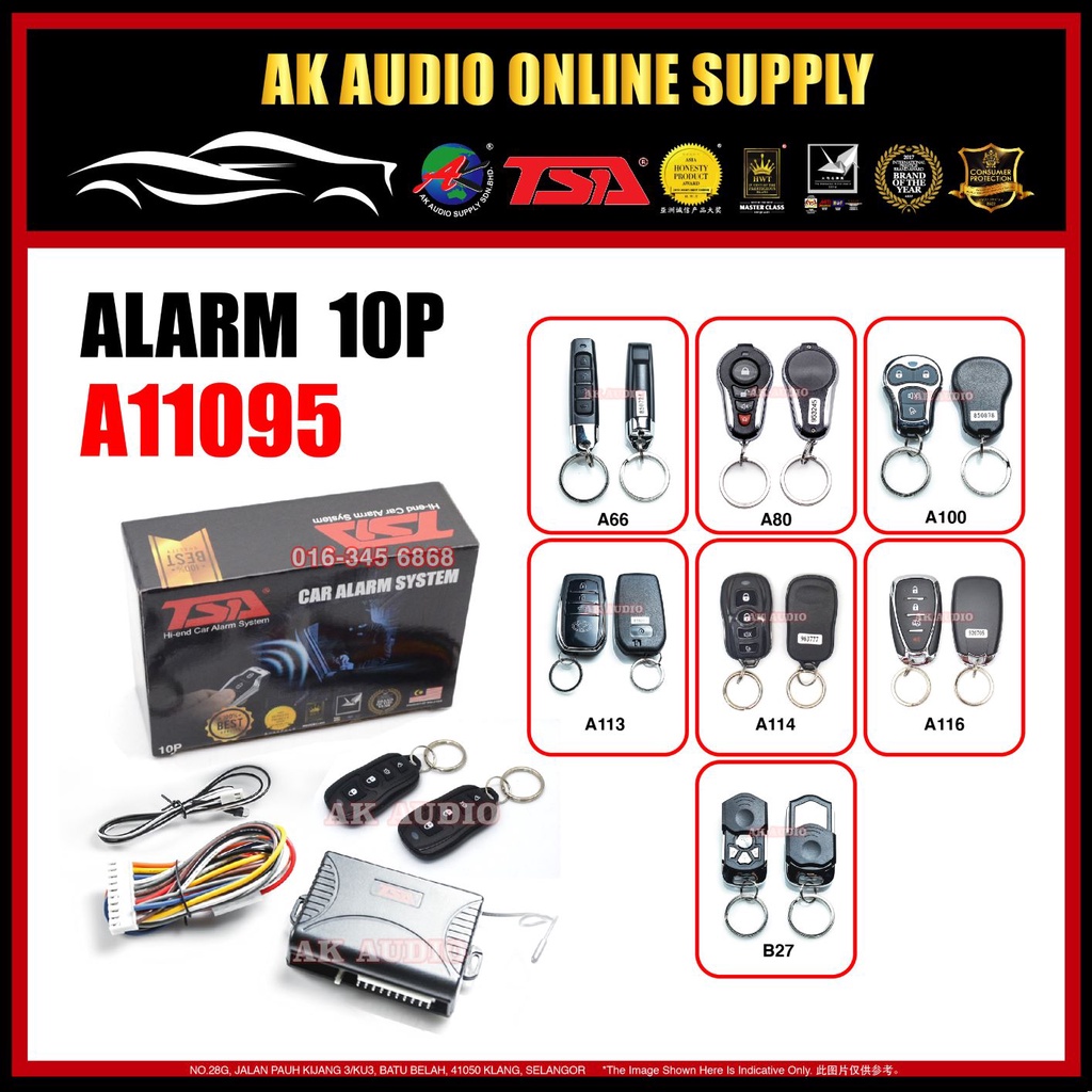 TSA 10P Pin universal Security Car Alarm System - A11095 | Shopee Malaysia