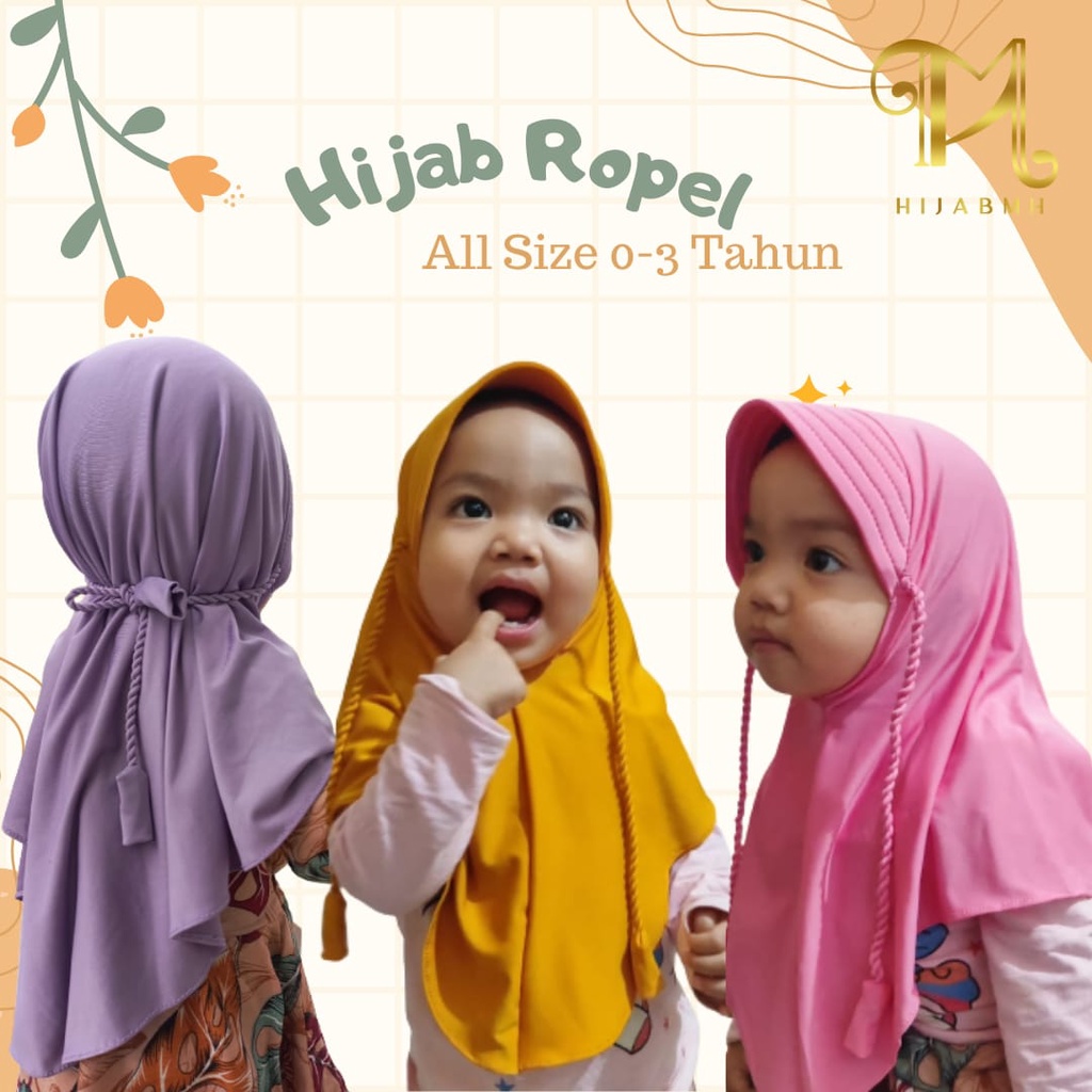 Hijab/// Baby/0-3 Yrs/ Child/Baby/hijab/Braid Rope hijab/Cool Material ...