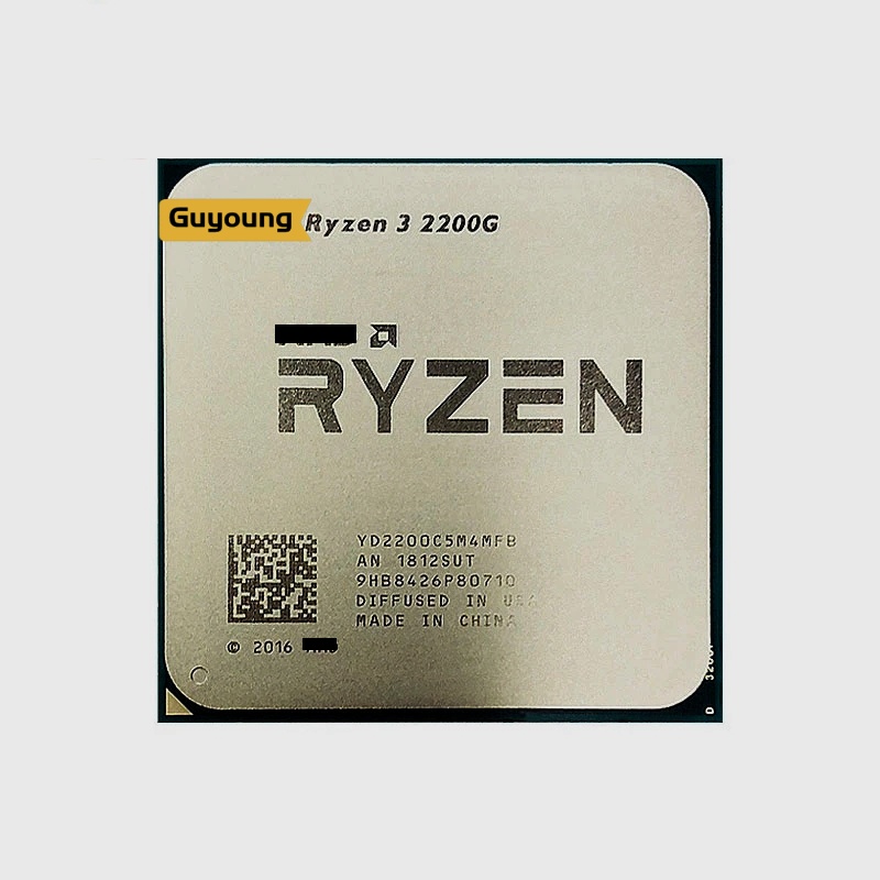 Ryzen 3 2200G R3 2200G 3.5 GHz GAMING Zen 0.014 Quad-Core Quad-Thread CPU Processor ...