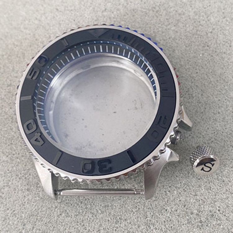 New 41.5mm Stainless Steel Case 3.8 Positions Mineral Glass Black Inner ...