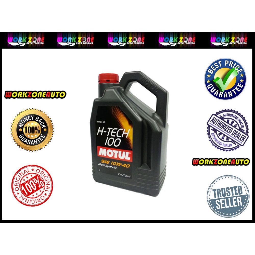 Motul H-Tech 100 Plus 10W-40 10W40 Fully Synthetic Engine Oil 4L (Old ...