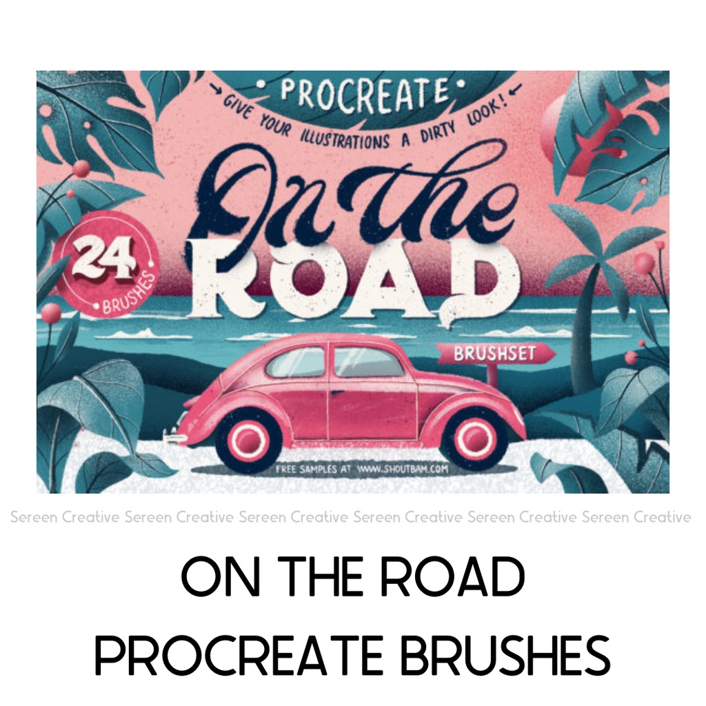 P156 On the Road Procreate Brush Set (Line Brush, Texture Brush, Shader ...