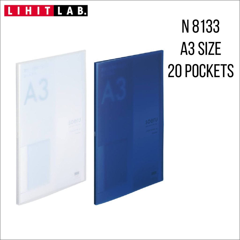 【LIHIT LAB.】Soeru Clear Book A3 Size 20 Pockets (N 8133) | Shopee Malaysia