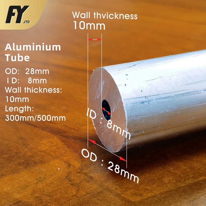 FUYI Aluminum tube OD 28mm ID 8mm alloy tube 28mm outer diameter 8mm ...