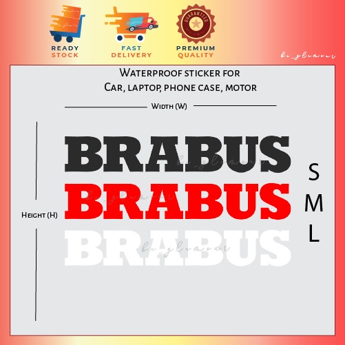 Brabus Sticker benz Stiker Racing Kereta Waterproof Car Motor Laptop ...