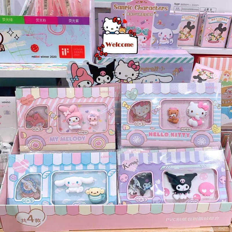 Sanrio Genuine PVC Sticker Cute Cartoon Kuromi Cinnamoroll Transparent ...