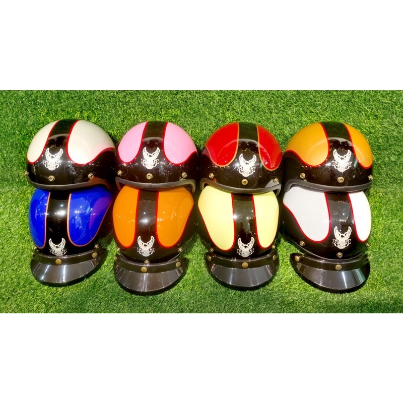 Helmet Stern steng Half 3 Button Laser 2 Tone Topi Motor Separuh Laser ...