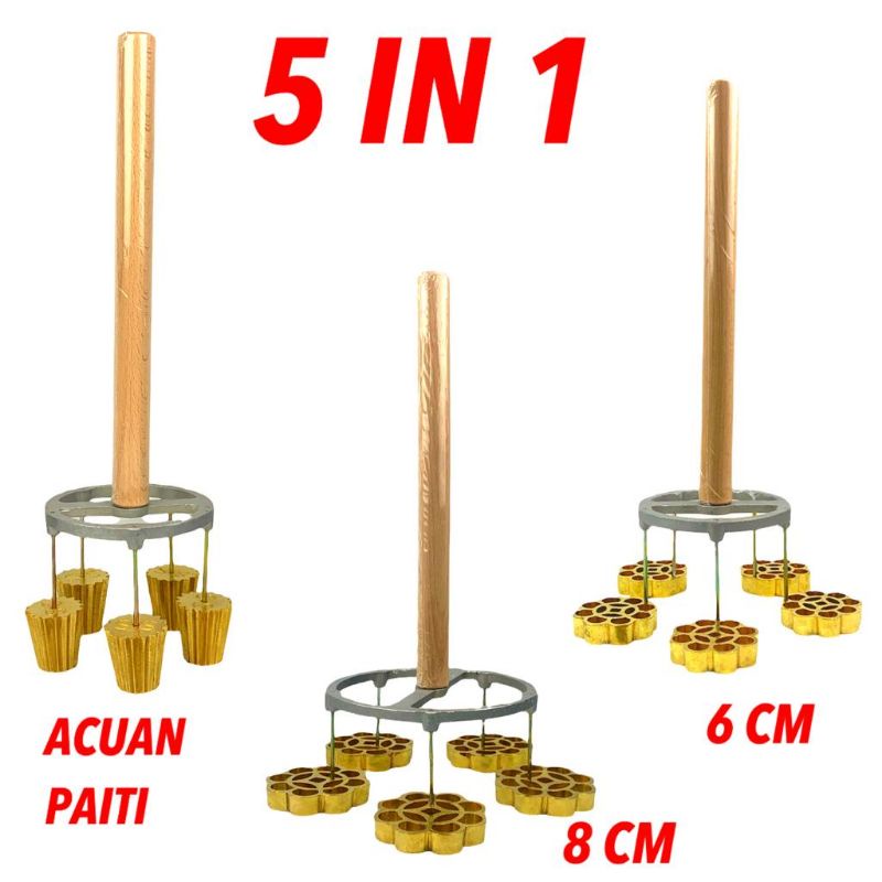 ACUAN KUIH LOYANG TEMBAGA KUIH PAITI 5 IN 1 / ACUAN KUIH GOYANG / ACUAN ...