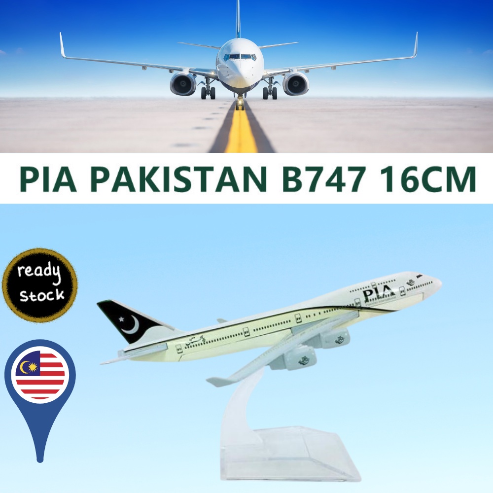 16cm Pakistan Pia Airlines Boeing 747 Miniatur Resin Penumpang Kargo Pesawat Kapal Terbang Model ...
