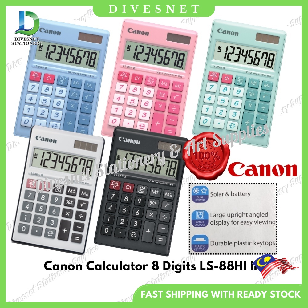 Canon Calculator 8 Digits LS-88HI III Mesin Kira 计算机 (Canon Original) | Shopee Malaysia