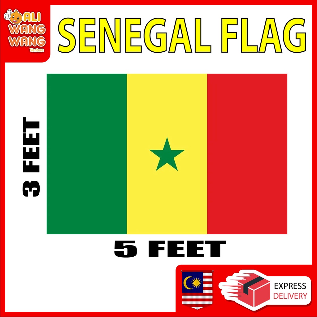 SENEGAL FLAG 3x5 FEET KAKI / READY STOCK MALAYSIA / BENDERA NEGARA ...