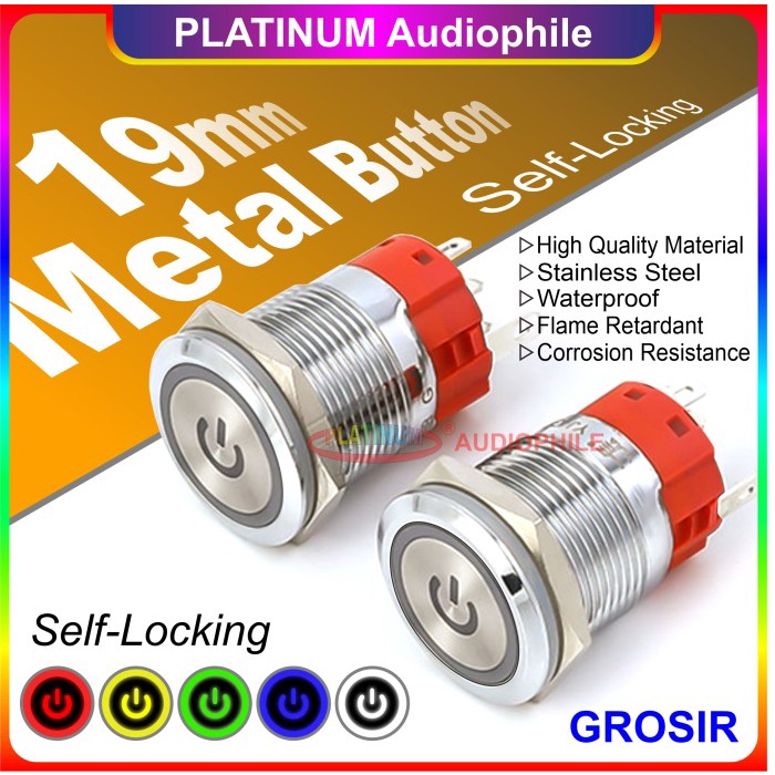 Metal Push Button Switch 19mm + logo | Lock TRAINING | Stainless steel | Shopee Malaysia