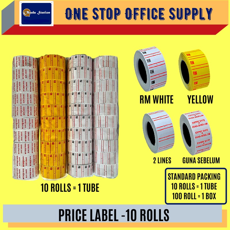 OKADA PRICE LABEL ROLL -10 ROLL / Price Sticker / Sticker Label ...