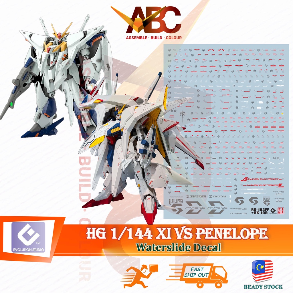[Evo] Waterslide Decal - HG 1/144 Xi VS Penelope Funnel Missile Set ...