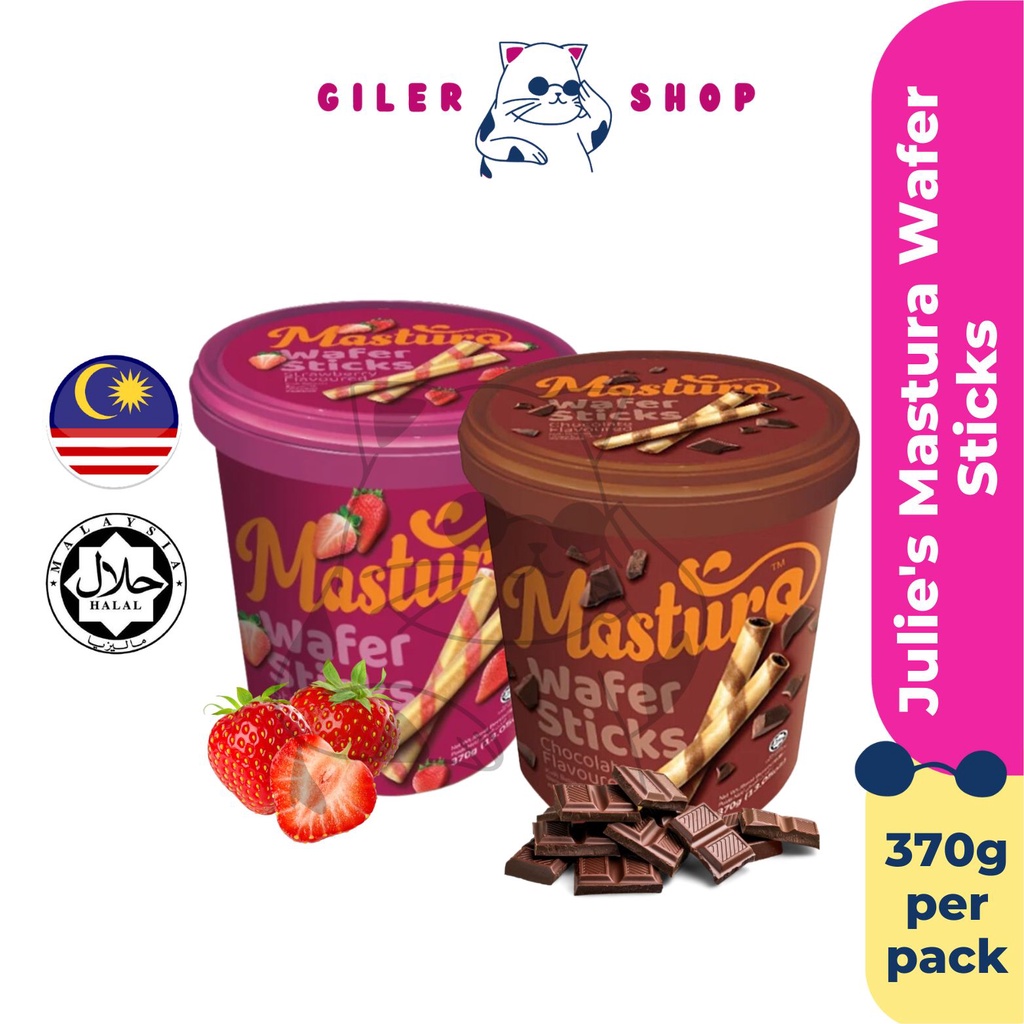 Julie's Mastura Wafer Sticks Chocolate Strawberry Flavoured 370g Wafer ...