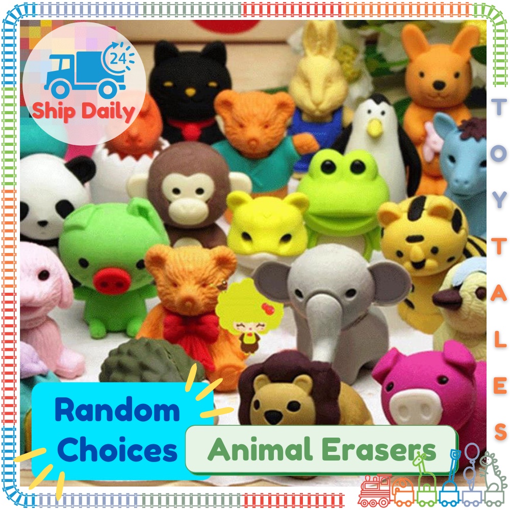 Kids Animal Erasers 🍭Cute Stationery Cute Eraser Fancy Eraser Children ...