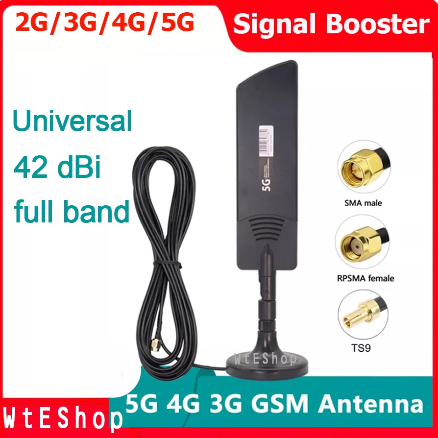 Enhance Signal 600~6000Mhz 5G 4G LTE 3G GSM Aerial 42dbi Omni WiFi Router Antenna With TS9 SMA ...