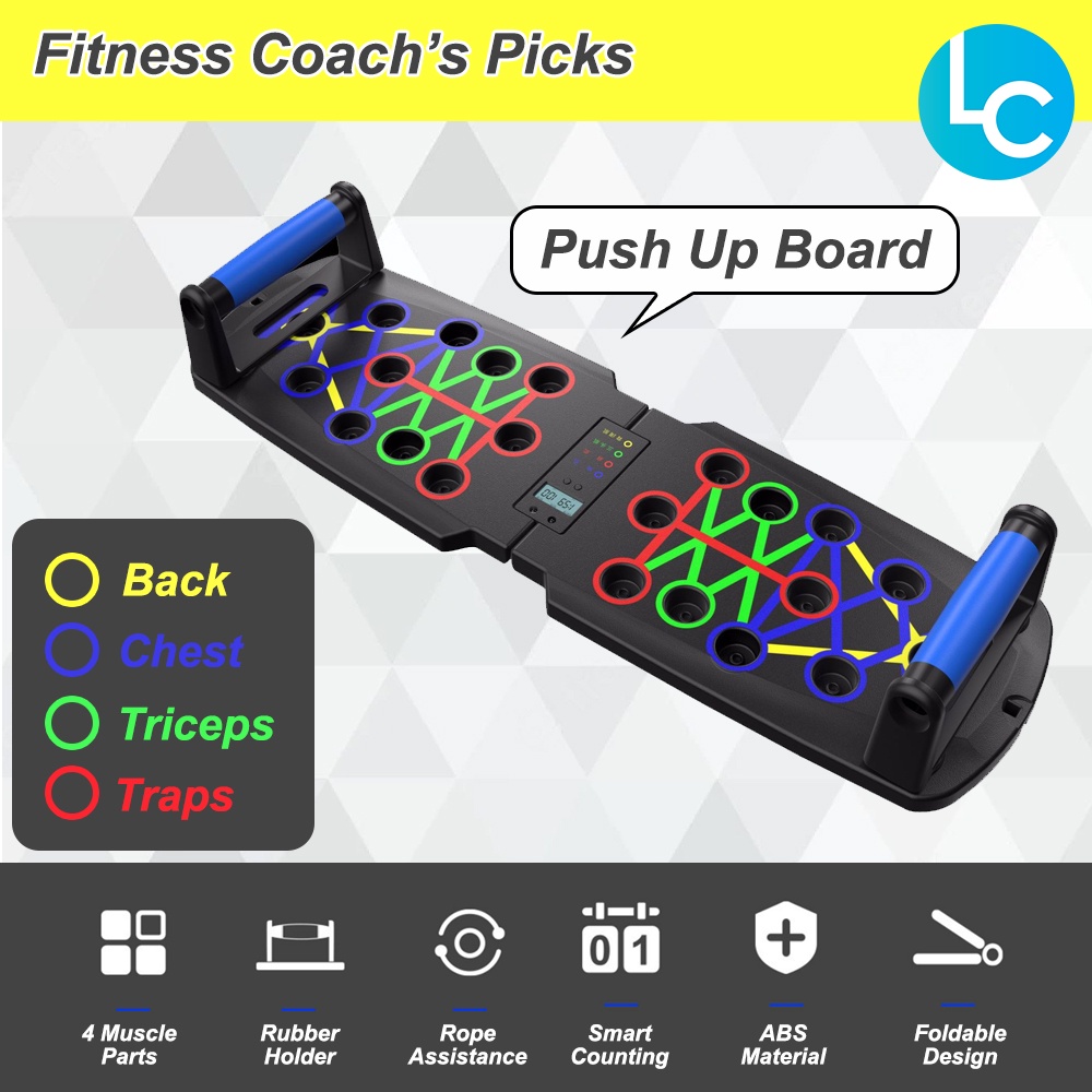 Foldable Push Up Board with Counting Display Support Muscle Exercise ...