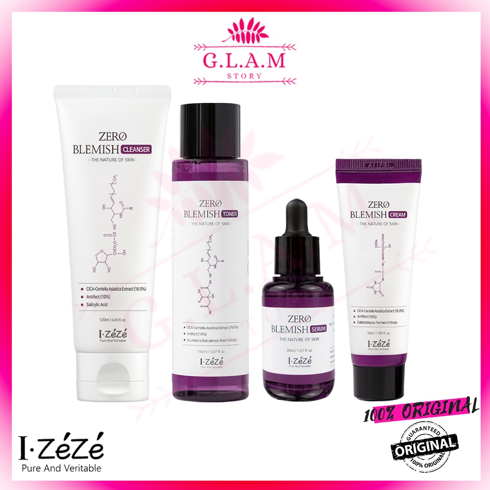 IZEZE Zero Blemish Cleanser / Toner / Serum / Cream [GLAM] | Shopee ...