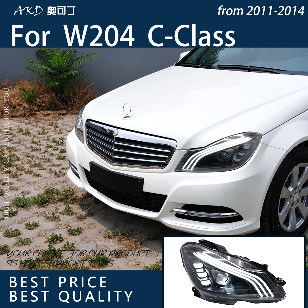 Car Lights For W204 2011-2013 C Class LED Auto Headlight Assembly ...