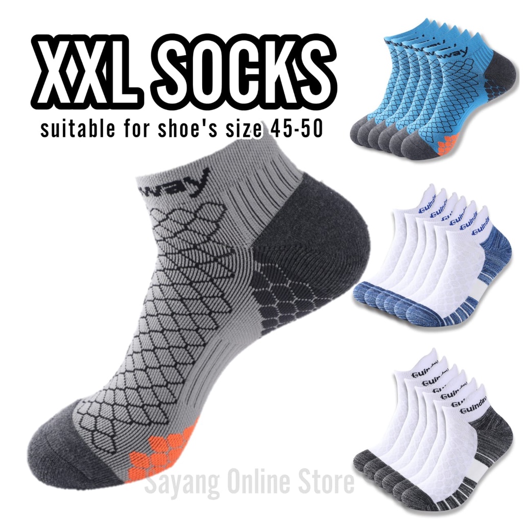 Ready Stock XXL Extra Large Socks 45-50 Low Cut Jogging Sports Socks ...