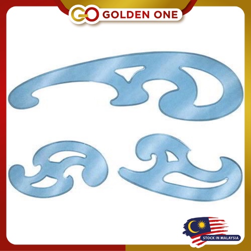 Astar Set Pembaris Lengkung Plastik Lutsinar 3 Set/Transparent Plastic ...