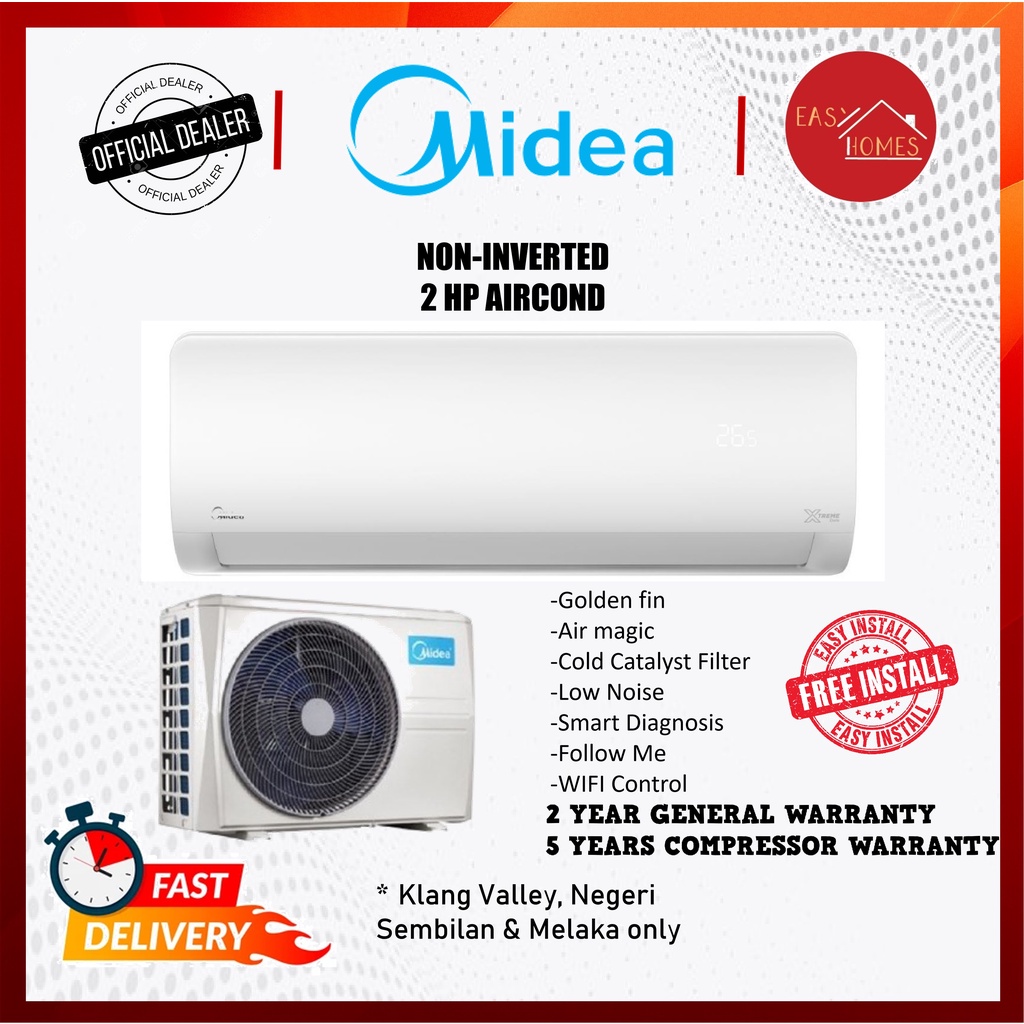 MIDEA MD-MSXD18 R32 AIRCOND 2HP WITH IONIZER AIR CONDITIONER | Shopee ...