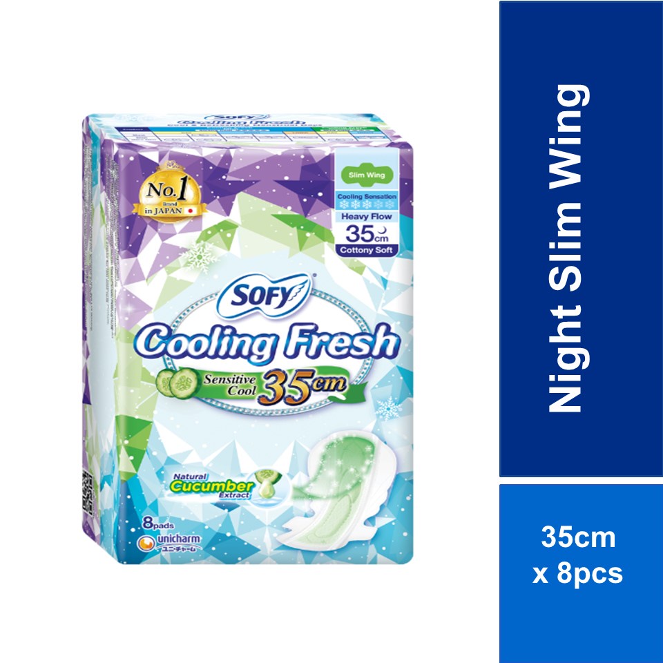 SOFY Cooling Fresh Cucumber Night Slim Wing 35cm 8pcs | Shopee Malaysia