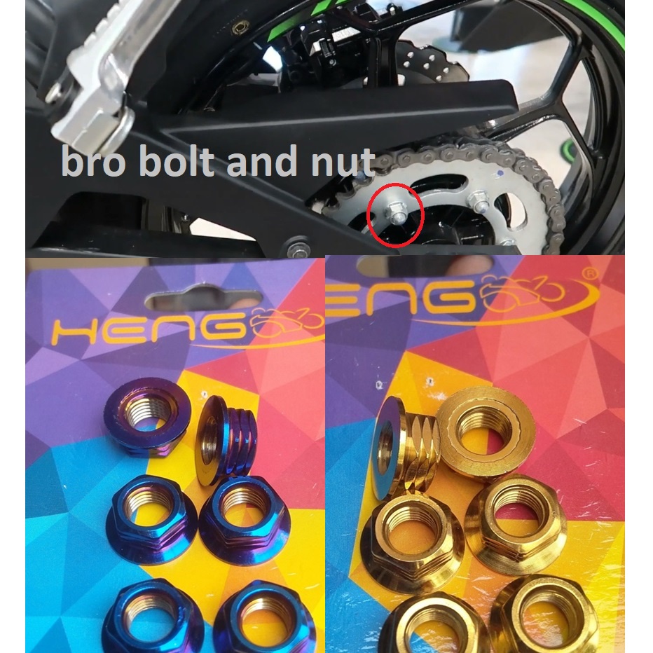 Probolt Stenliss Rear Gear Nut Ninja 250 Fi SL Old New Original Heng Thailand | Shopee Malaysia