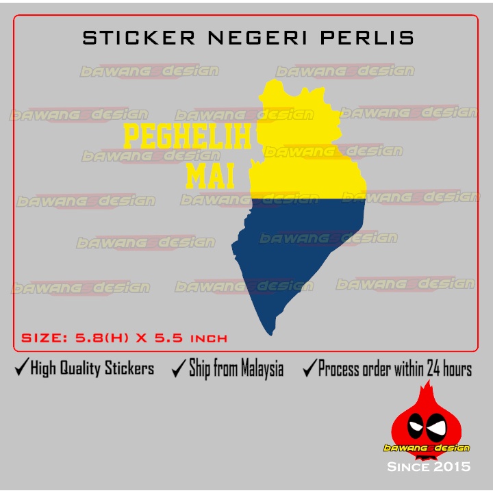 Sticker Negeri Perlis Peta/Map Kereta/Motor/Outdoor | Shopee Malaysia